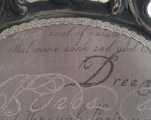 Unique french script fabric related items | Etsy