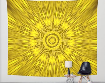 Yellow tapestry | Etsy