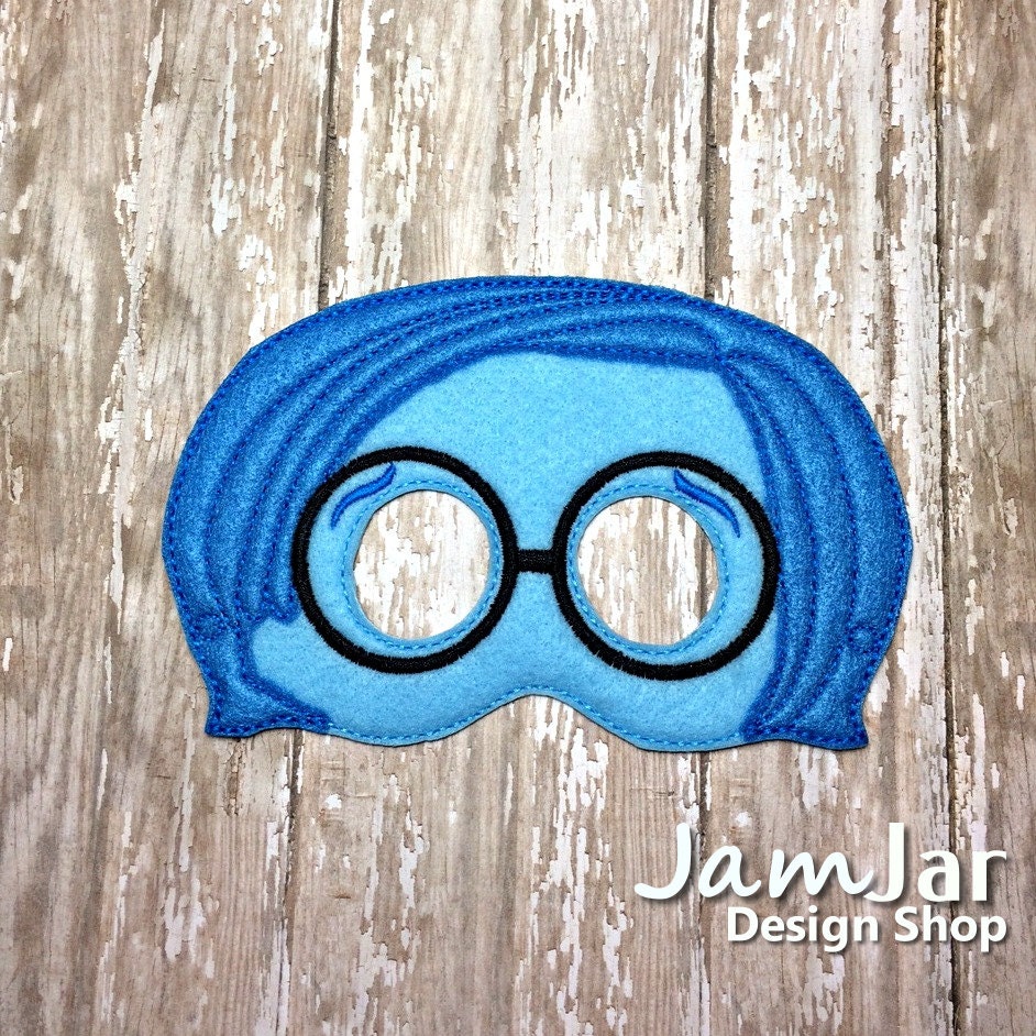 SADNESS Mask Inspired by Inside Out Childrens Masks