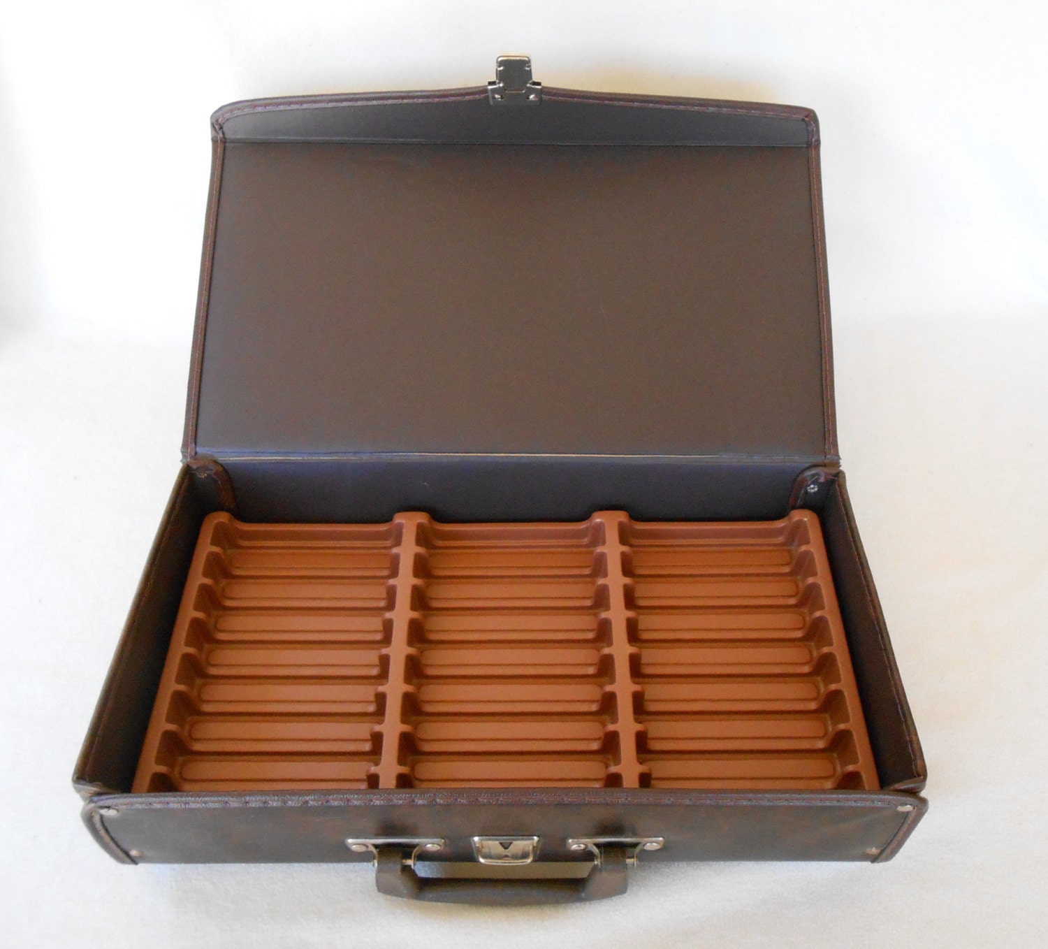 Vintage 24 Slot Audio Cassette Carry Case Dark Brown Vinyl – Haute Juice