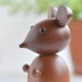 A Vintage Japanese Authentic Wooden Mouse Figure in The Style