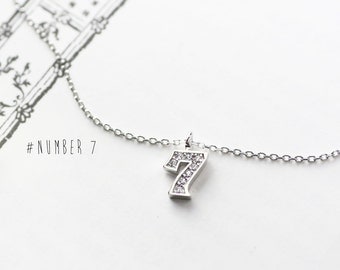 Number 7 necklace | Etsy