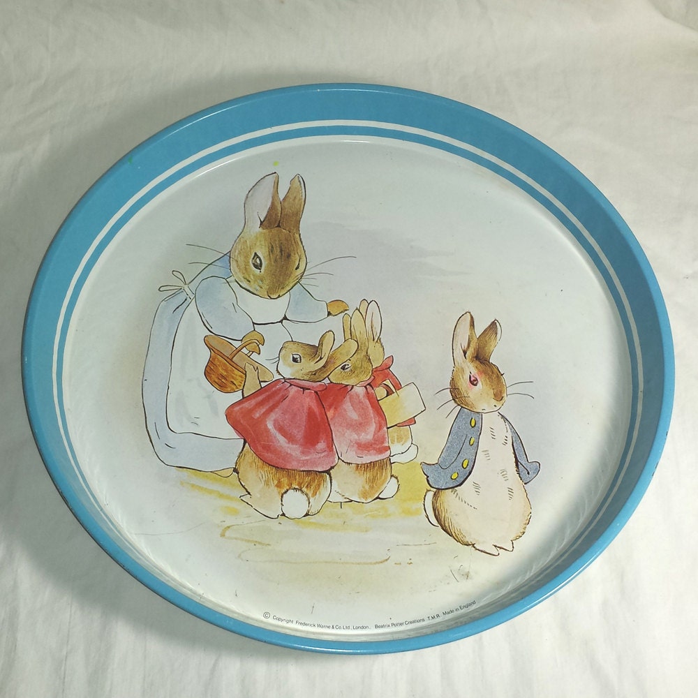Beatrix Potter Round Metal Serving Tray / Peter Rabbit Round Metal ...