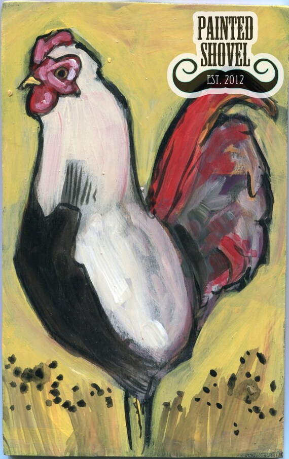 Items similar to Chicken Small Painting - 5" x 8" on Etsy