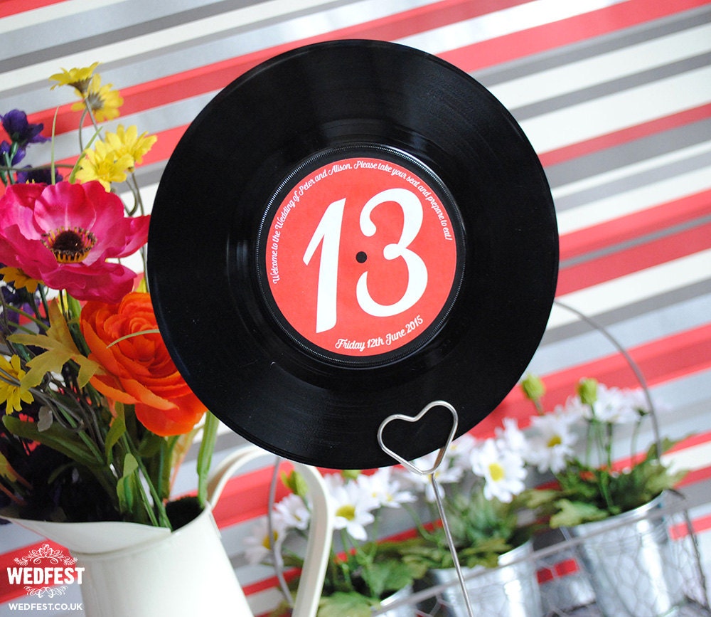 7 Vinyl Record Wedding Table Names / Table Numbers x 10