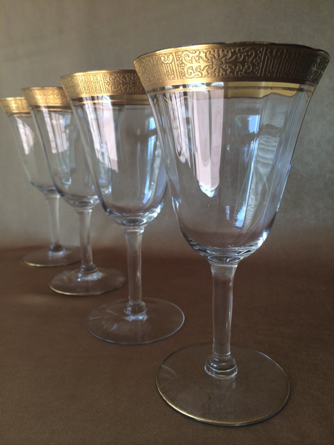 Gold Trim Wine Glass Tiffin Franciscan Tiffin Minton Optic