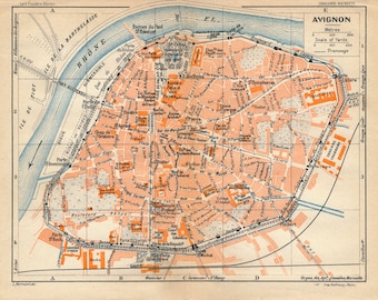 Avignon map | Etsy
