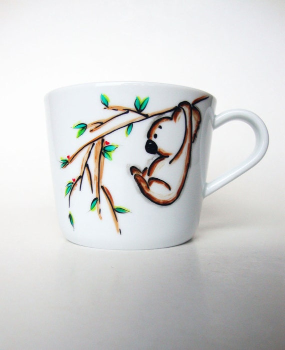 Koala Mug Tea Cup Cute Koala Tea Cup Animal Mug by doodleNart
