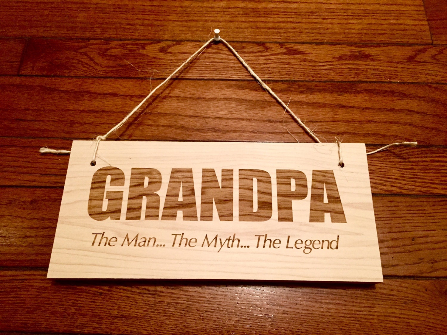 Laser Engraved Funny/Cool Wooden Sign for Grandpa Home Decor