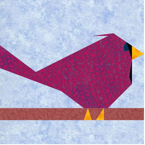 Cardinal Bird Pattern PDF Download Paper Pieced Pattern