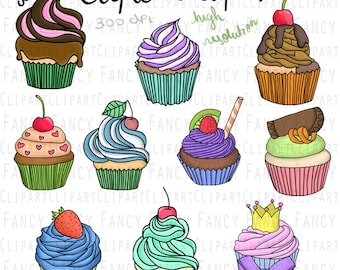 Cupcake clipart | Etsy