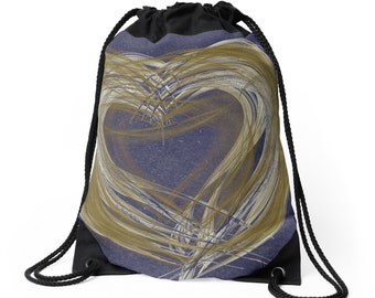 Items similar to Gold Drawstring Bag / Purse / Vegan / Backpack ...