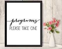 Popular items for wedding program sign on Etsy
