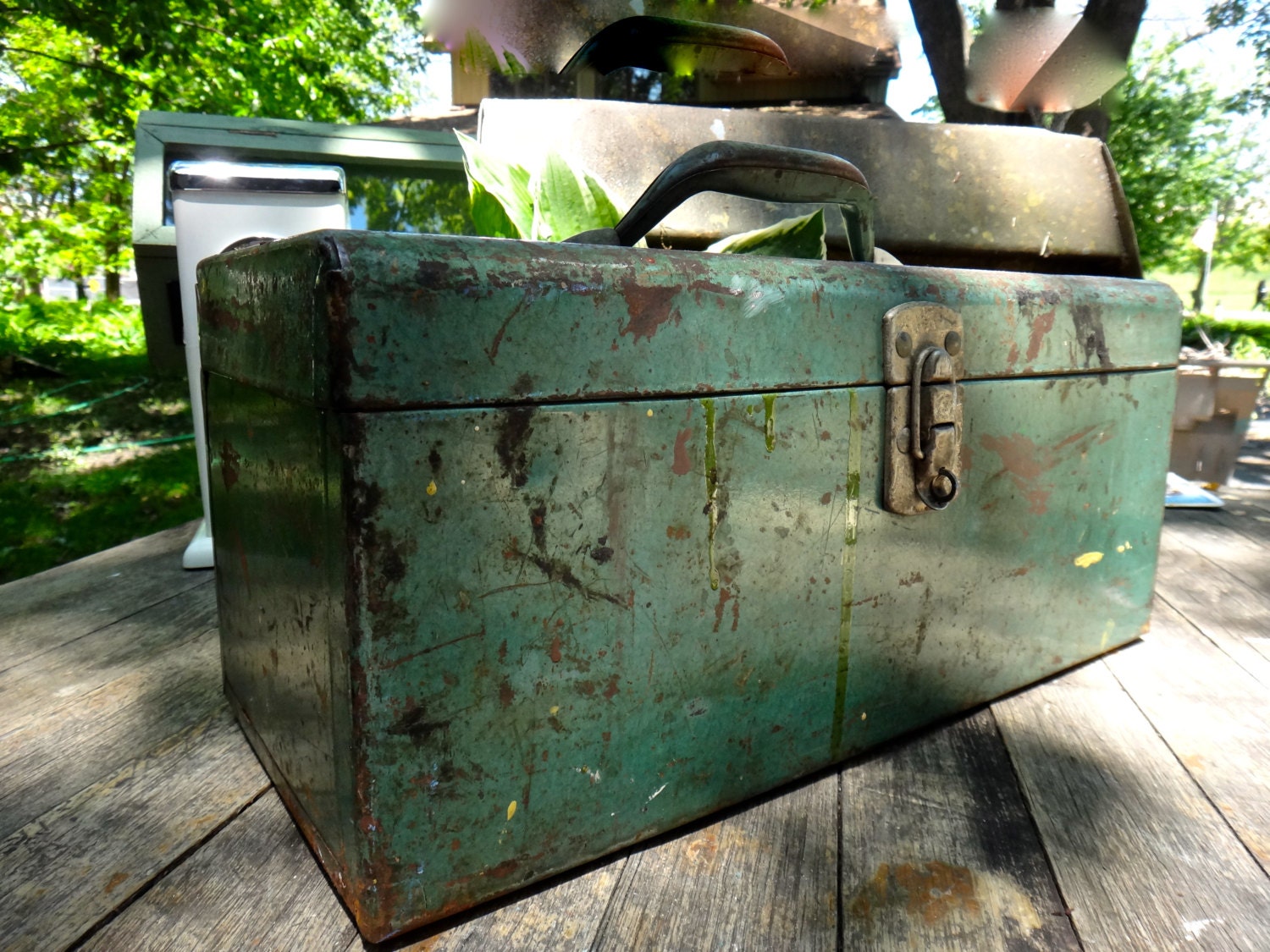 Green Toolbox, Simonsen Toolbox, Green Metal Box, Man Cave Decor, Gift ...