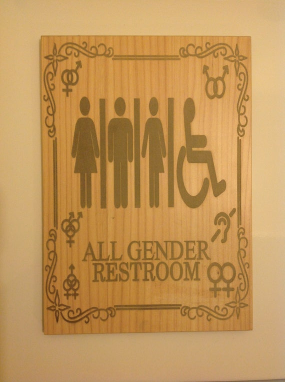 All Gender Restroom Sign Beautiful Wood Finish by Matthewcraft1212