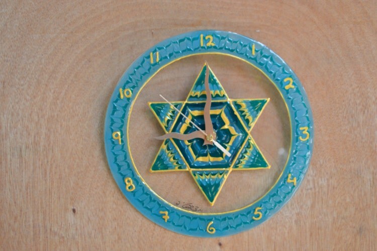 Wall Clock David Star Bat Mitzvah gift Bar Mitzvah by Madbekatja