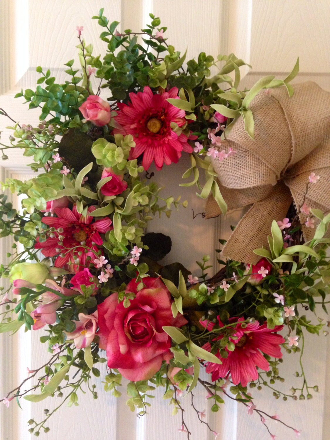 Spring Wreath French Country Wreath Cottage Chic Wreath