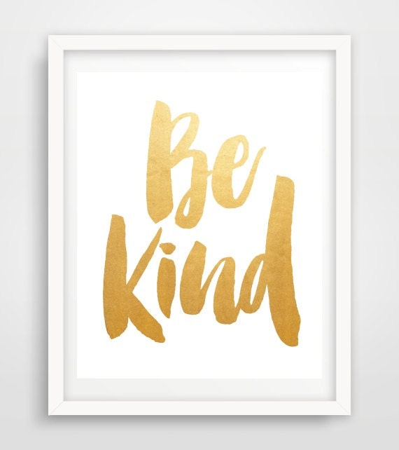 Be Kind Print Printable Wall Art Typography by PaperStormPrints