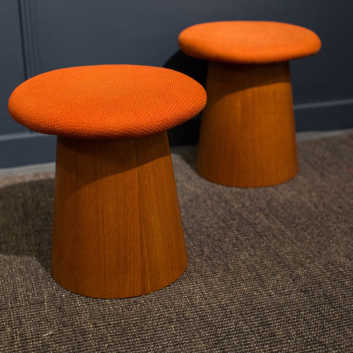 Japanese Teak Upholstered Stools (pair) – Haute Juice