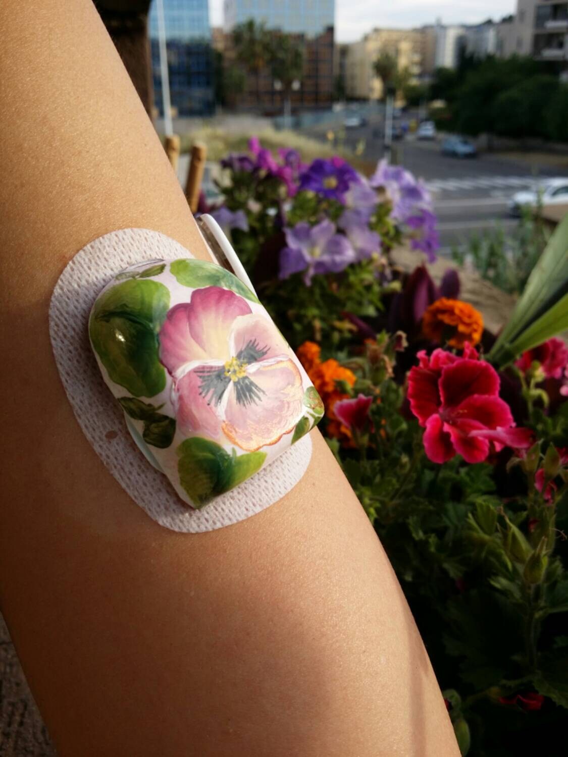 Omnipod covers semirigid and reusable hand decorated with