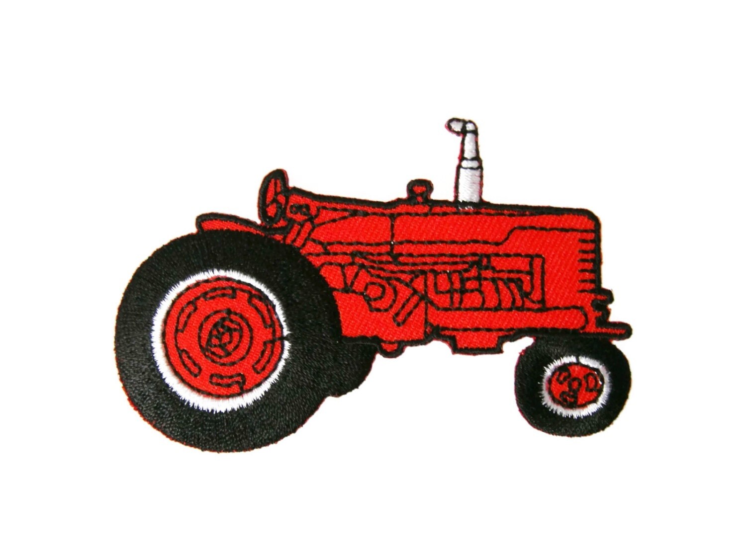 Red Tractor Embroidered Applique Iron on Patch