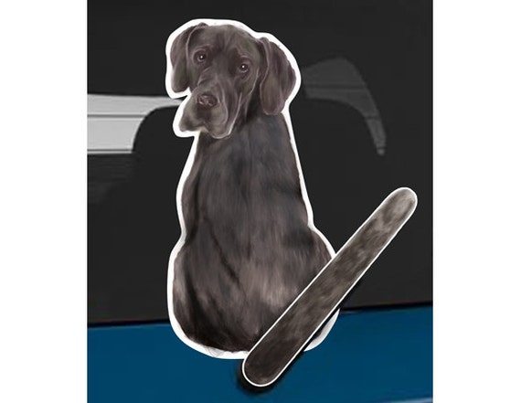 Great Dane dog rear window wiper wagging tail sticker