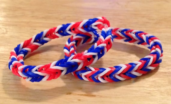 Red-White-Blue Rubberband Bracelet