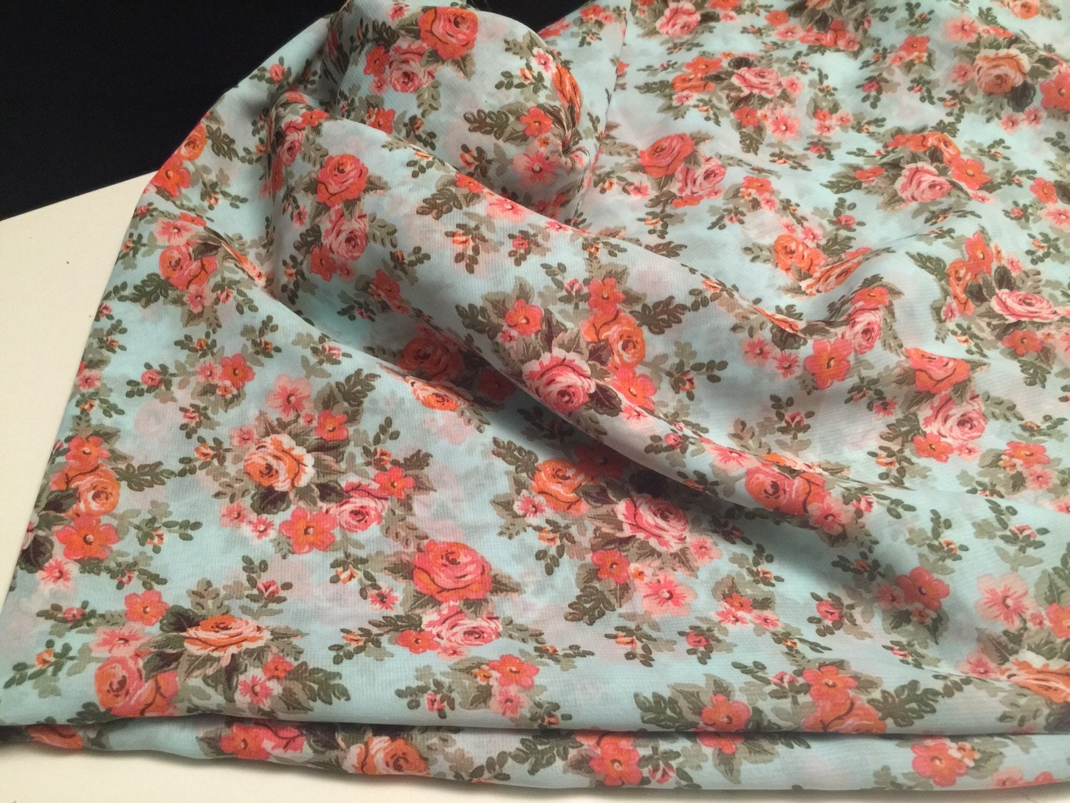 Chiffon Fabric Print 2 Yards Floral