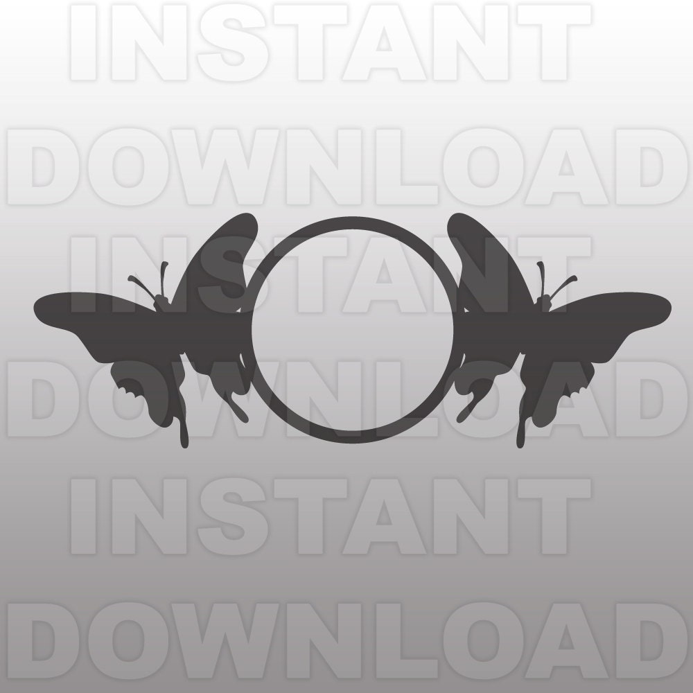 Butterfly Monogram SVG File-Cutting Template-Vector Clip Art