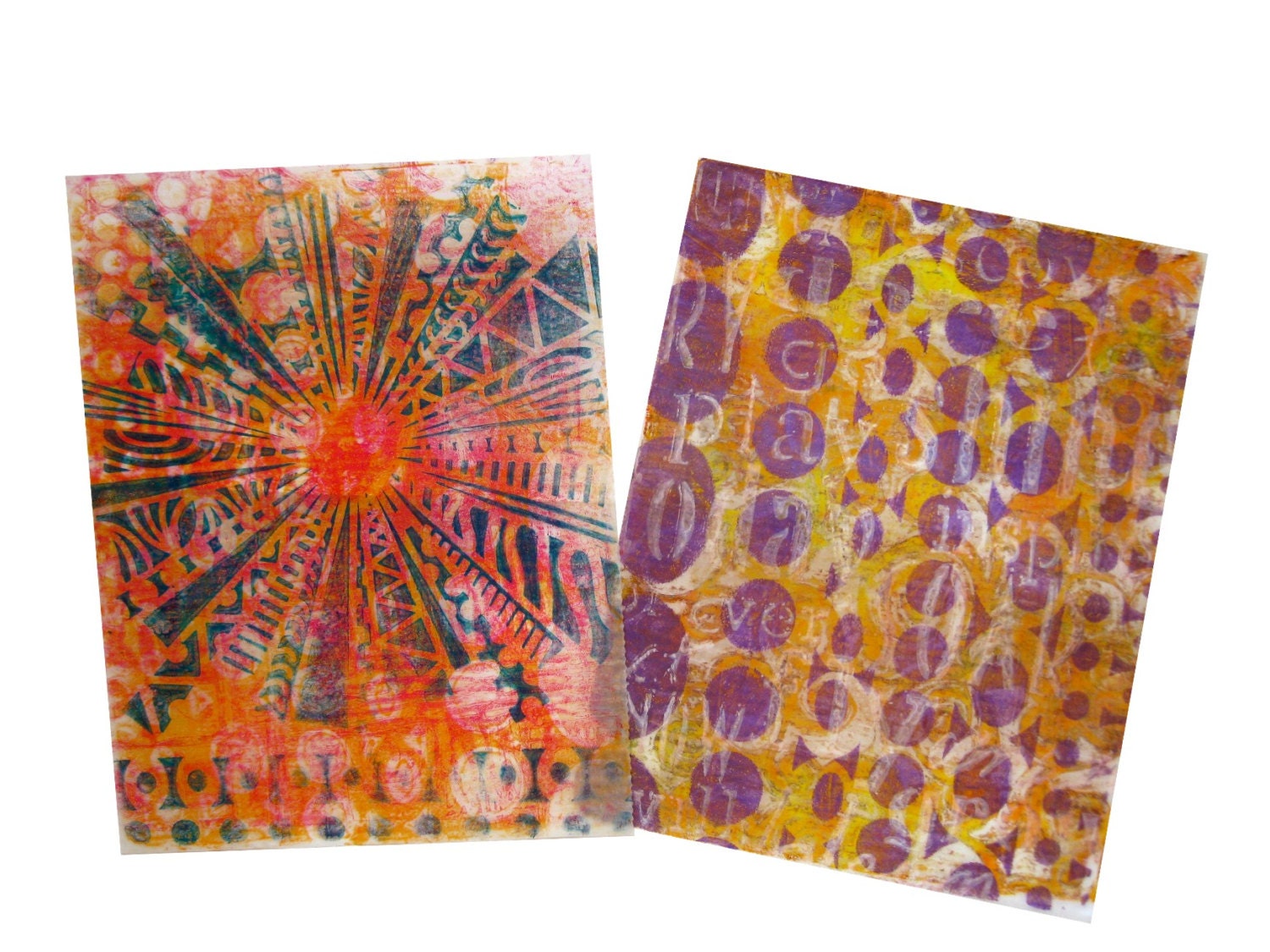 Original Handmade Gelli Print Collage Artist by CollageStuff