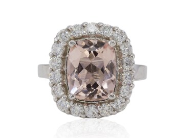 Large morganite ring | Etsy