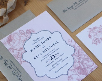 Vintage Ticket Wedding Invitation Punch Card Train Ticket