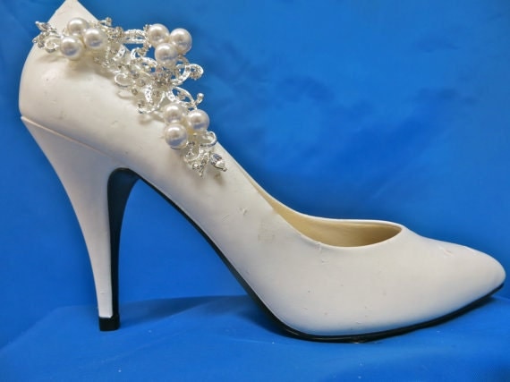 Rhinestone Pearl Shoe Clips Crystal Bridal Wedding Shoe By Ctroum