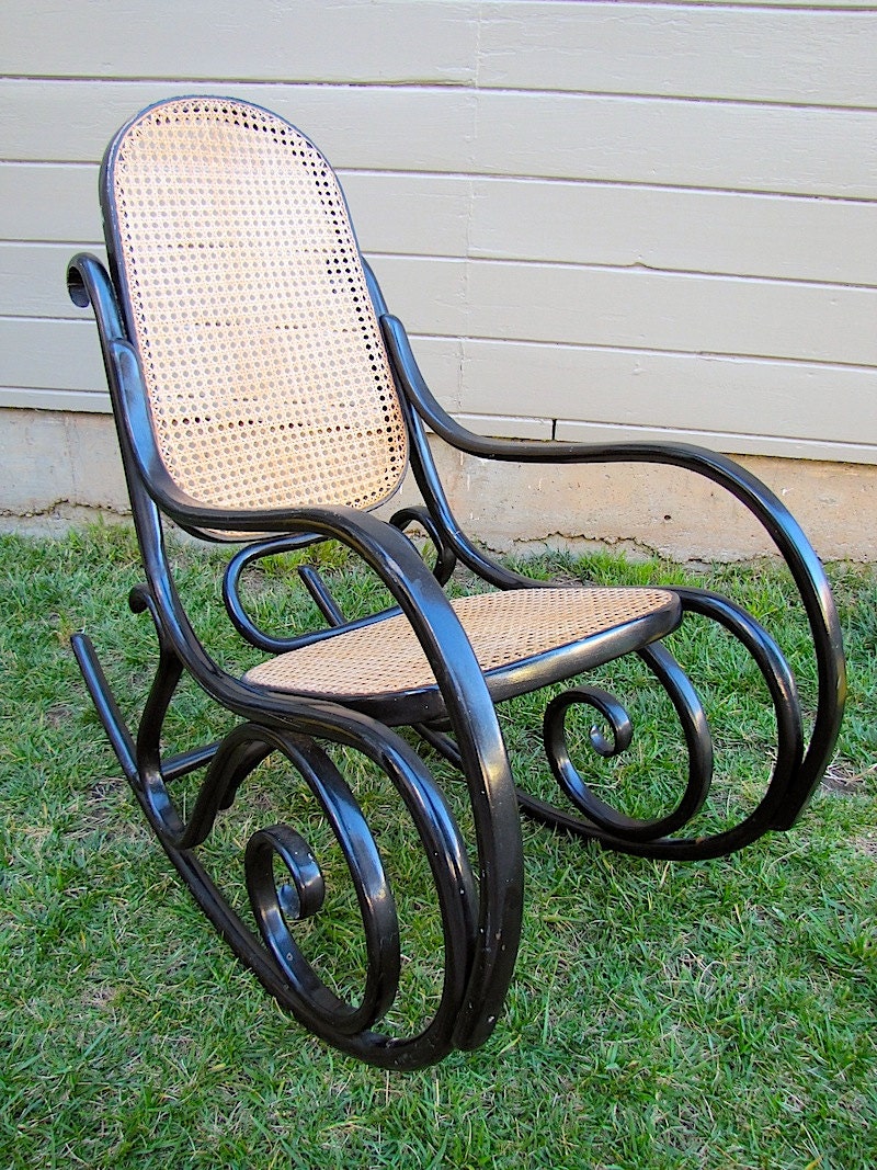 BENTWOOD ROCKING CHAIR, Thonet (Presumed), Bent Wood Cane Rocker ...