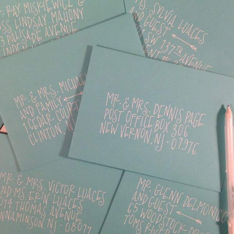 Hand Calligraphy Envelope Addressing in by Calligraphesque on Etsy