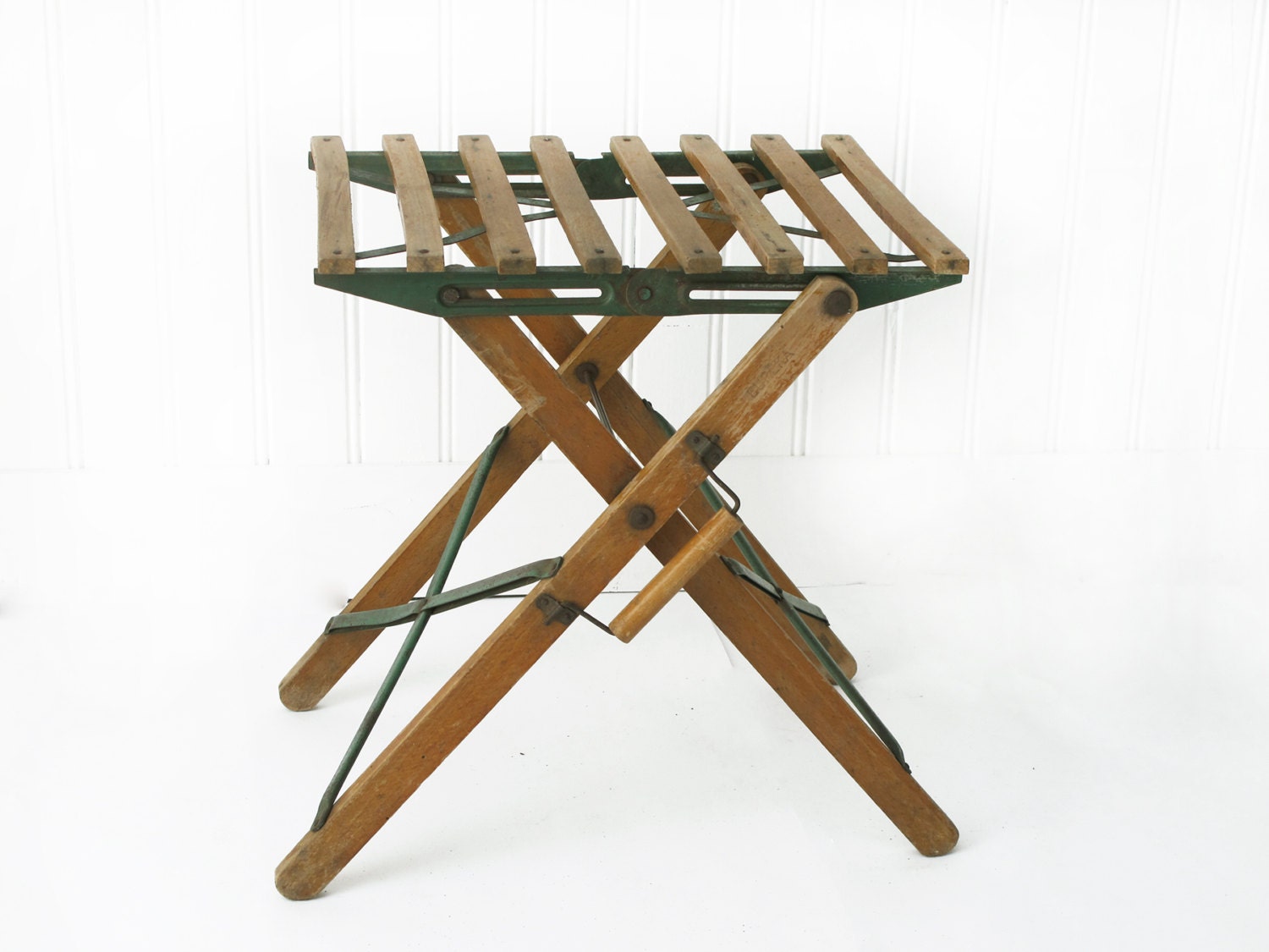 Folding Fisherman’s Stool, french antique, in wood and metal – Haute Juice