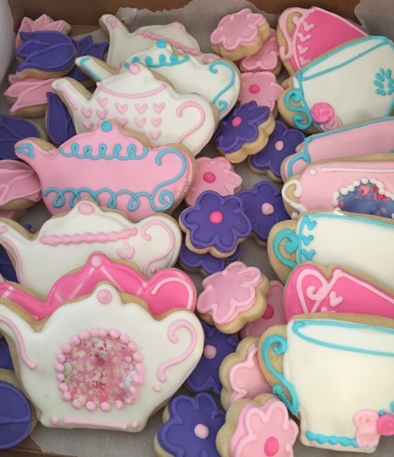 Tea Party Sugar Cookies bridal shower cookie by Just4YouTreats