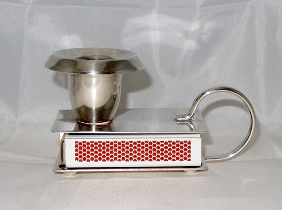 Bellini Brazil Silver Plate Individual Candlestick and Match