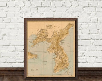 Taiwan map Old map of Taiwan fine reproduction by AncientShades