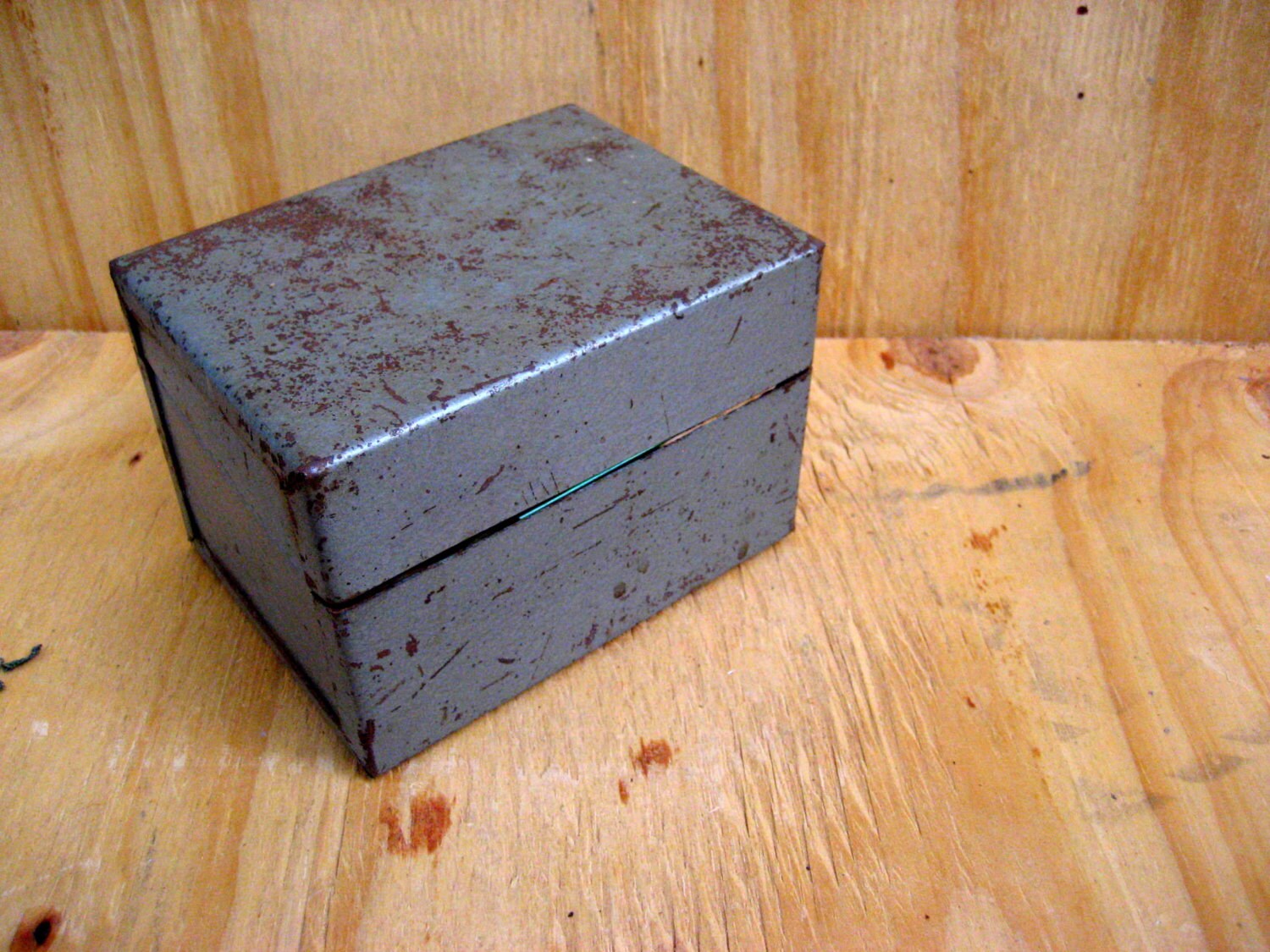 Vintage metal box recipe box industrial – Haute Juice