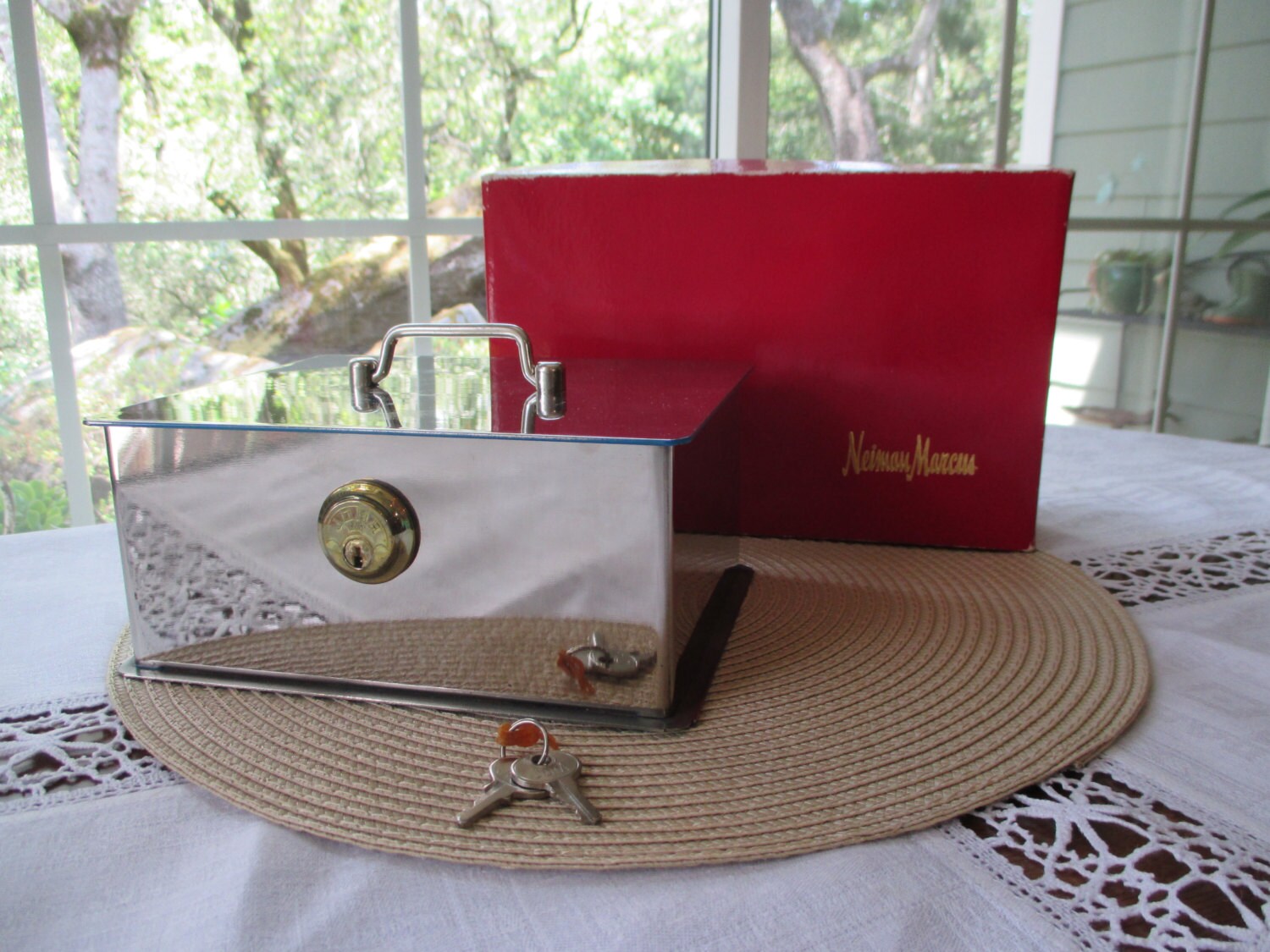 Vintage Silver Tone Metal Lock Box – Safe – Haute Juice