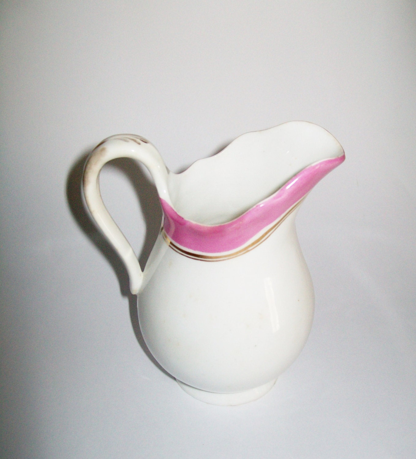 Vintage Pitcher Pink Gold Border Small Creamer Scalloped – Haute Juice