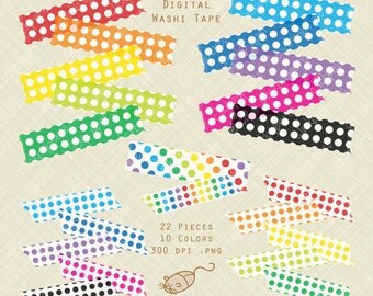 Rainbow Washi Tape Clipart Digital Clip Art Pattern Tape