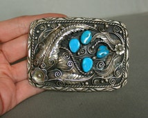 Popular items for turquoise belt buckle on Etsy
