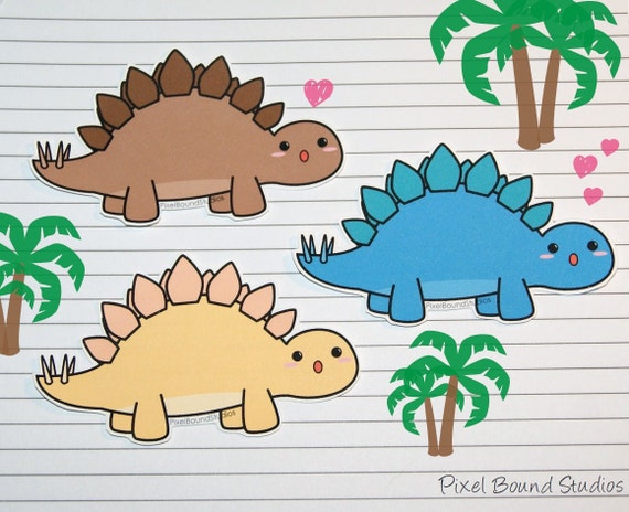 Chibi Stegosaurus Stickers and Magnets from PixelBoundStudios on Etsy ...