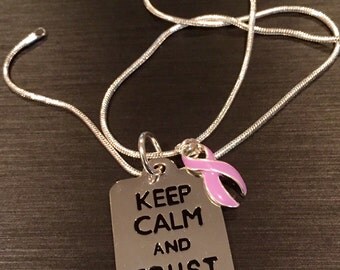 Violet Purple Ribbon Necklace Clear by RockYourCauseJewelry