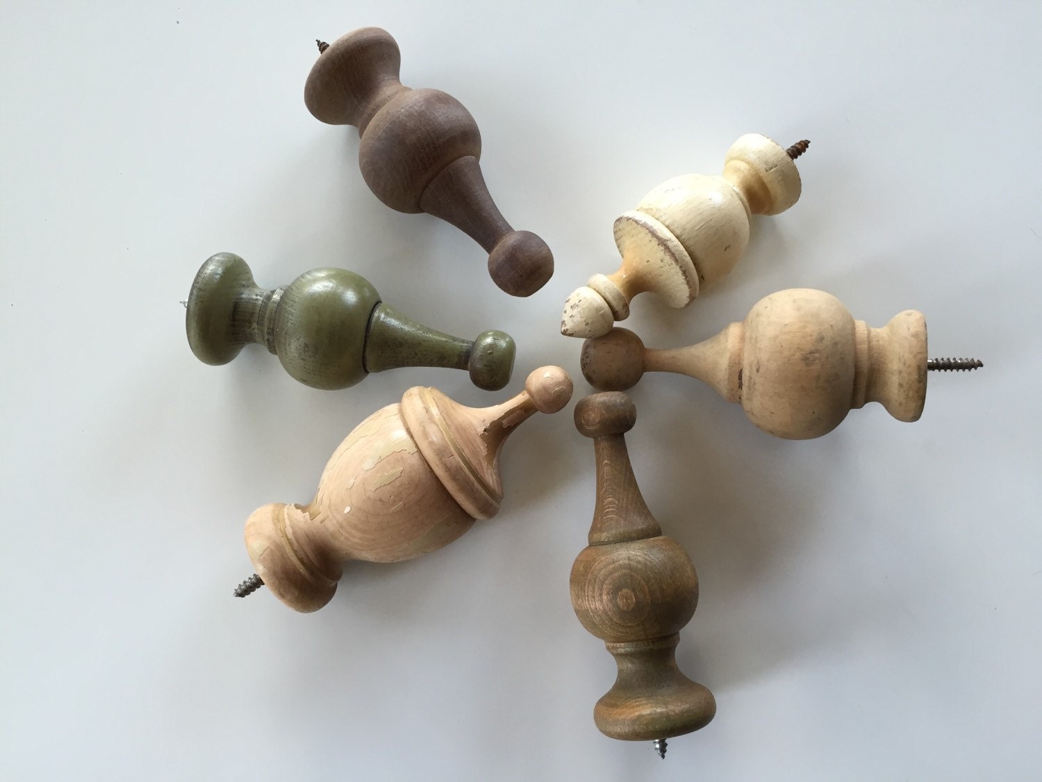 6 Vintage Wood Finials Different Sizes and Shapes – Haute Juice
