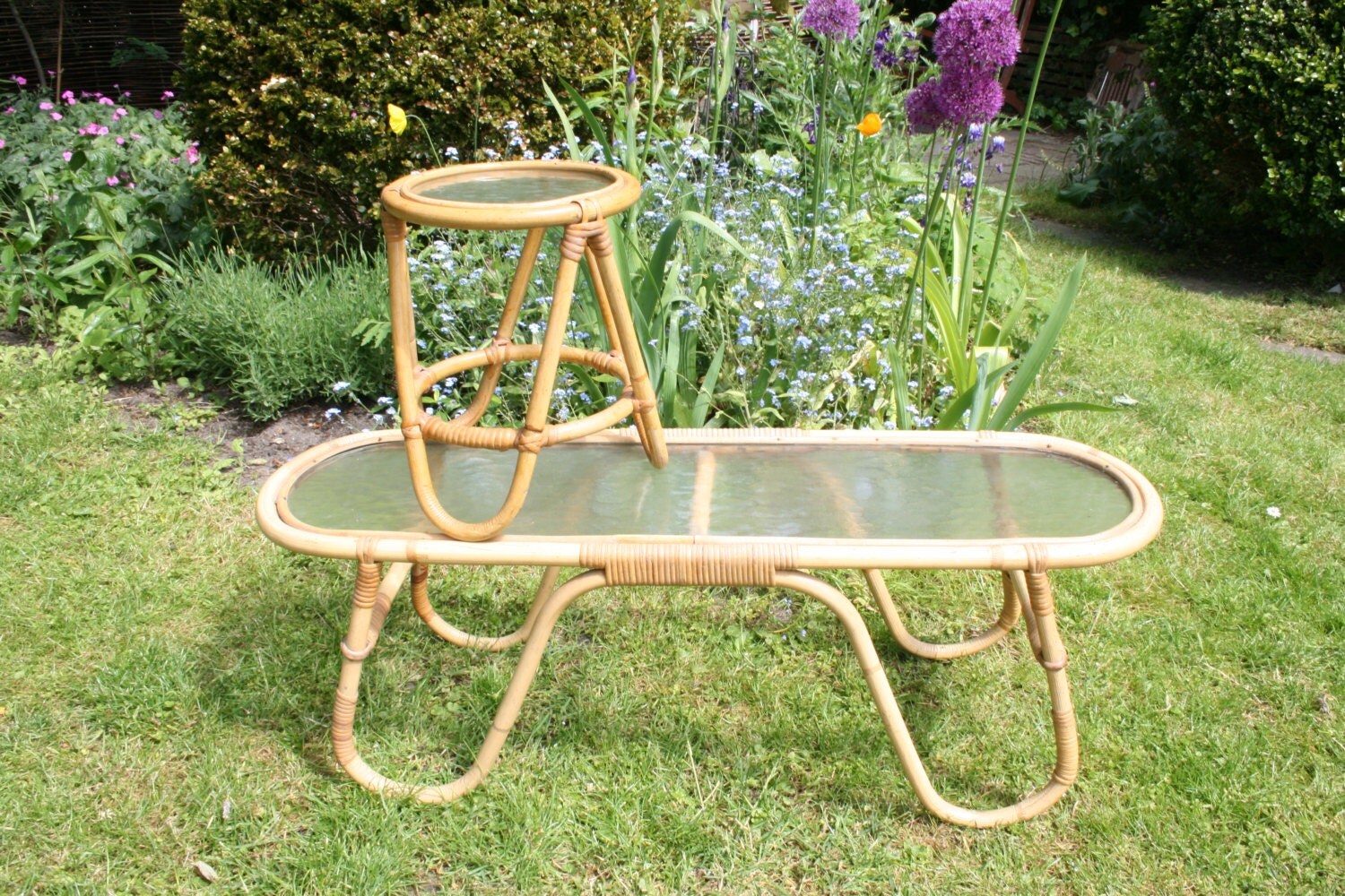 Long Rattan Coffee Table Rattan Side Table 1960s Furniture – Haute Juice