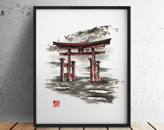 Samurai Warrior Poster. Japanese Warrior Painting. by SamuraiArt