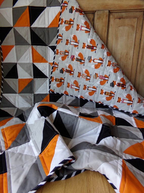Custom Modern Triangle Quilt Modern Triangle by laruedefleurs